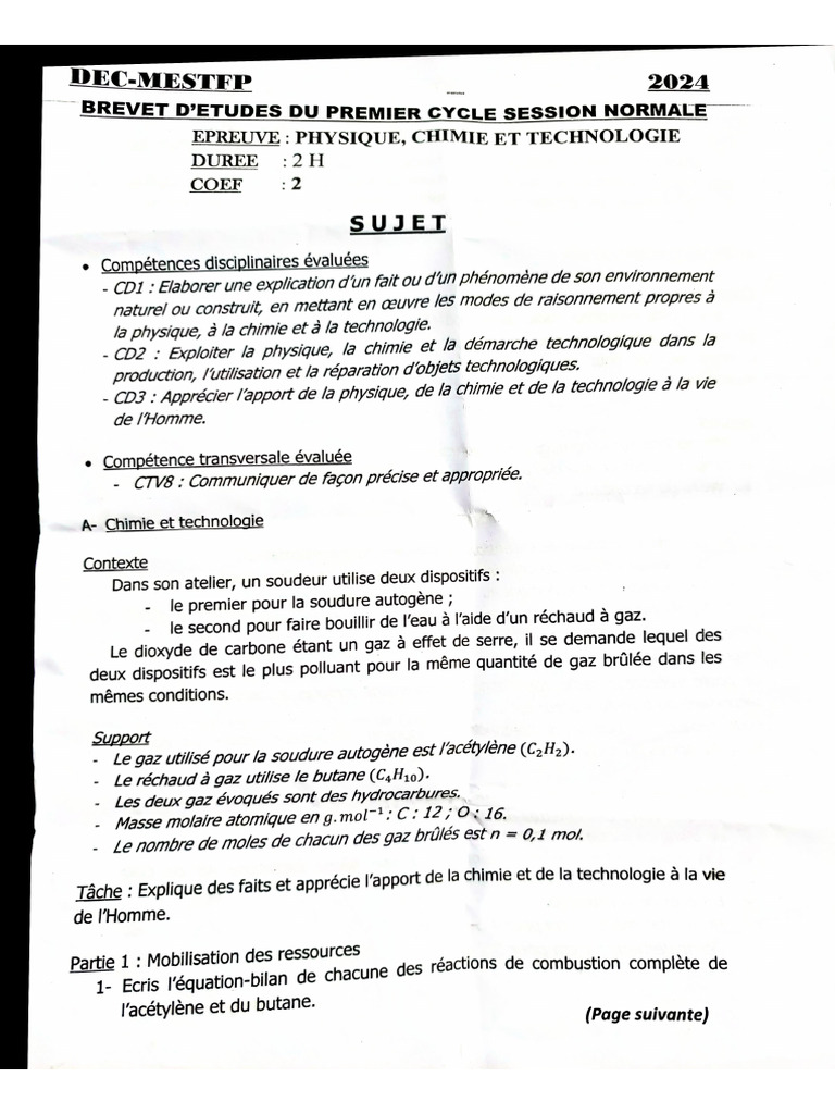 BEPC 2024 PCT SN. | PDF