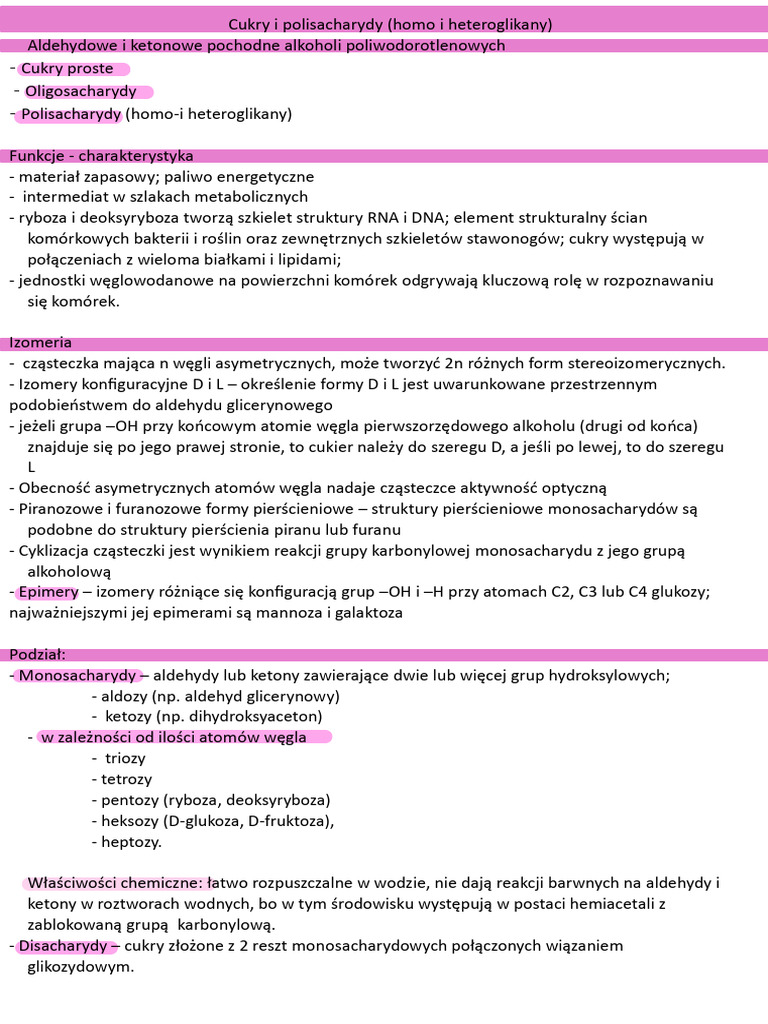 Cukry I Glikoproteiny | PDF