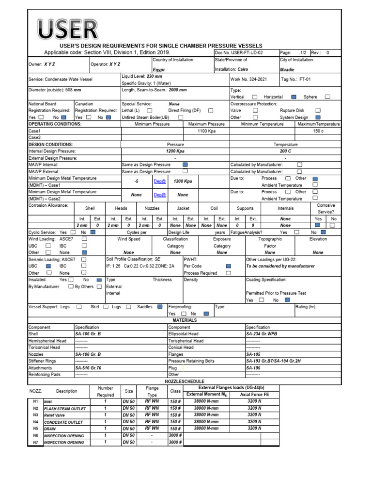 User's Design Requirements - 1 | PDF | Pressure | Boiler