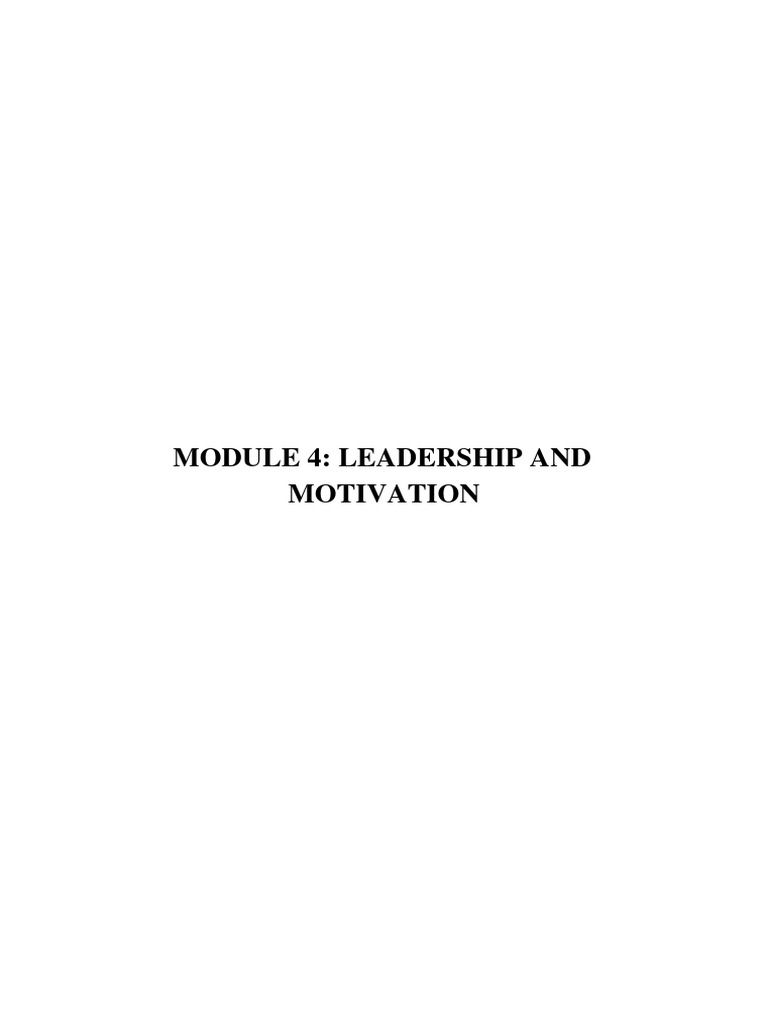 MOB 4th Module Leadership and Motivation | PDF | Motivational | Motivation