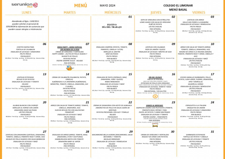 Menu Basal | PDF | ensalada | Alimentos