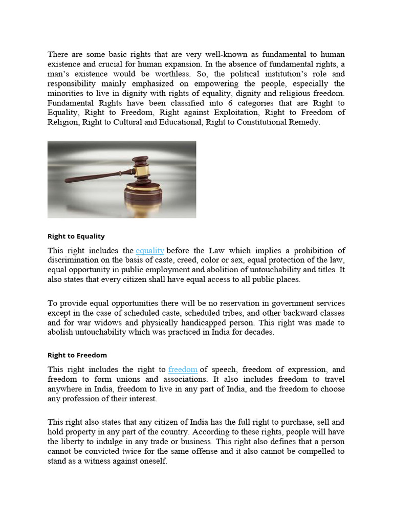 There Are Some Basic Rights That Are Very Well | PDF | Government | Rights