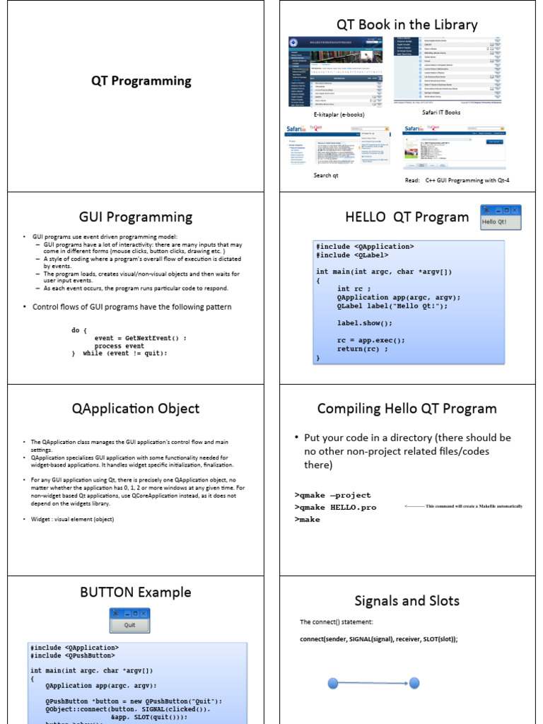 QT Cheat | PDF | Window (Computing) | Graphical User Interfaces