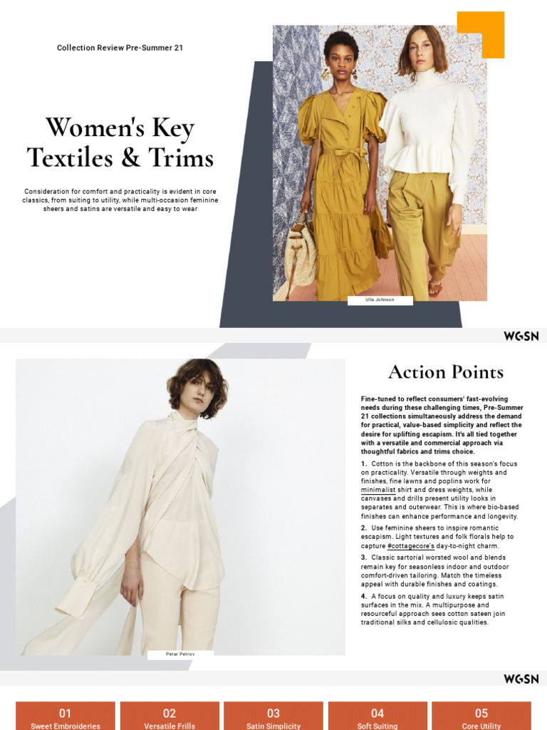 Collection Review Women S Key Textiles & Trims Pre-Summer 21 | PDF ...