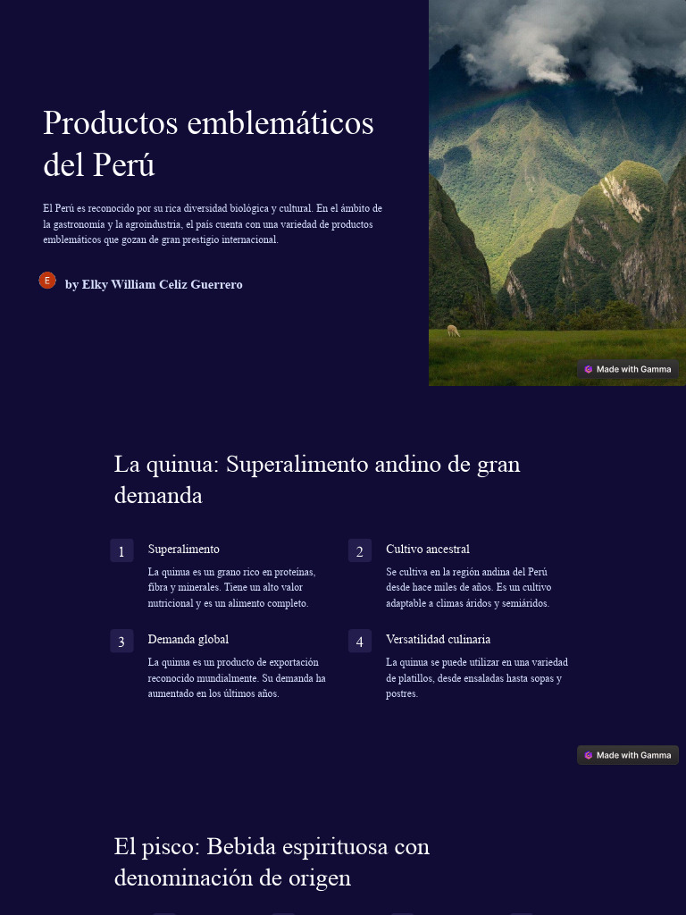 Productos Emblematicos Del Peru | PDF | Quinua | Perú