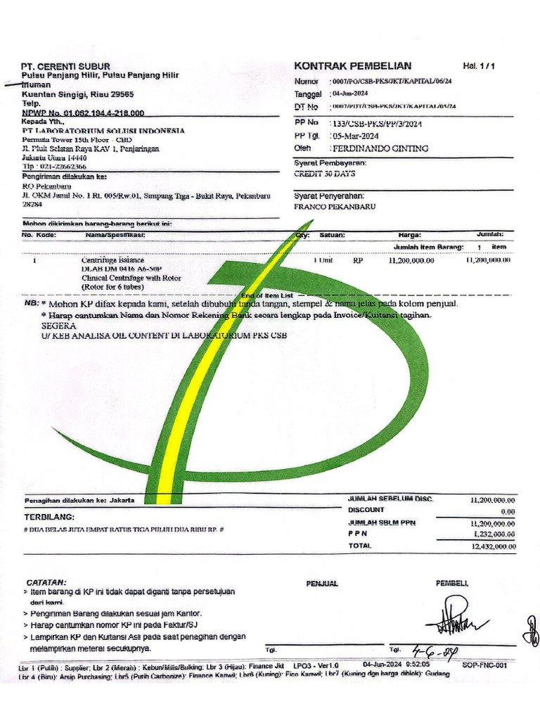 PO 007 - Centrifuge Balance PKS CSB | PDF