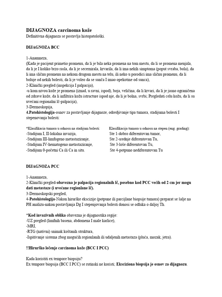 Dijagnoza I Lečenje Karcinoma Kože | PDF