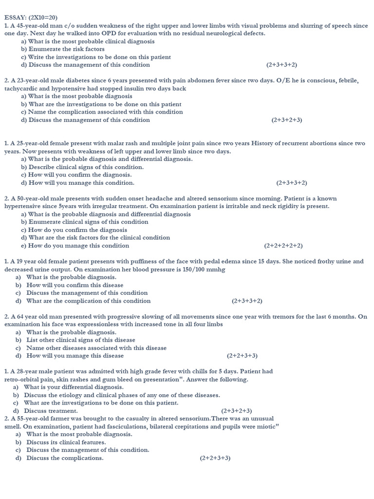 Final Year Mbbs Question | PDF | Hepatitis | Medical Diagnosis