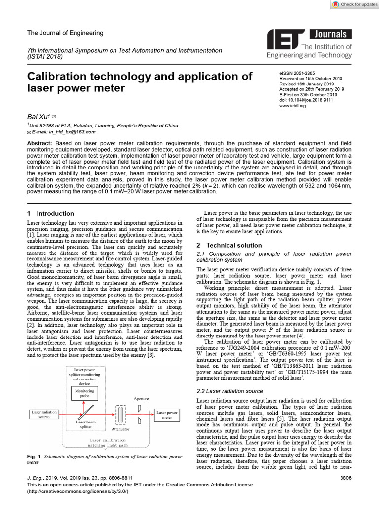 The Journal of Engineering - 2019 - Xu - Calibration Technology and ...