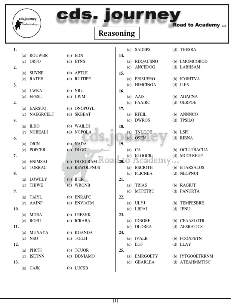 Jumbled Words Test | PDF | Social Science | Science & Mathematics