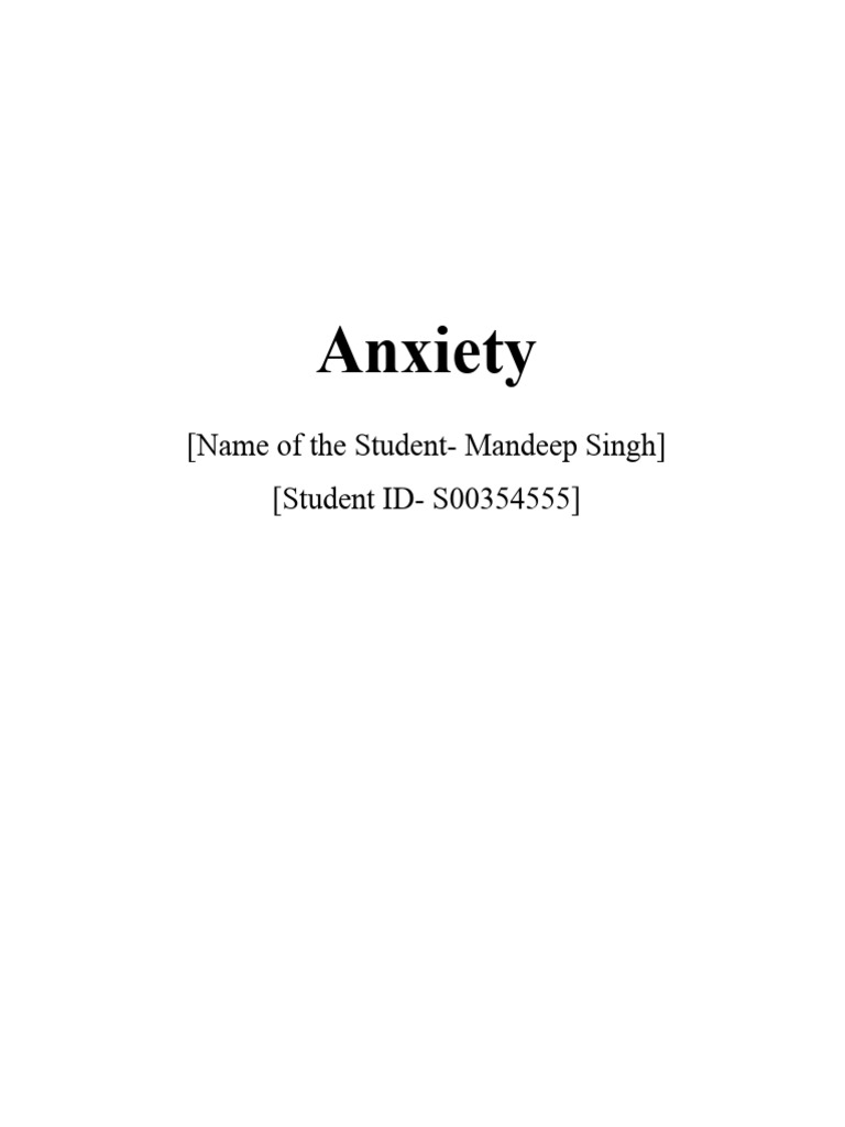 Anxiety Assignment 1-1 | PDF | Pedagogy | Teachers