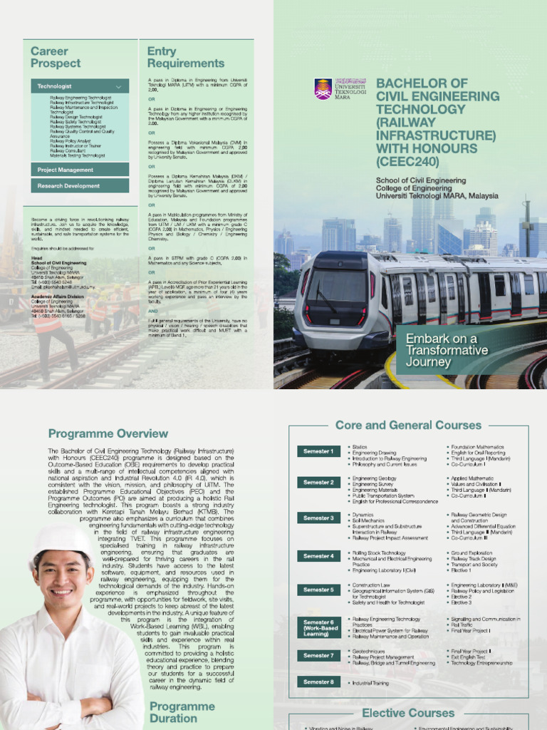 B.eng.Tech Railway Brochure PKA UiTM | PDF