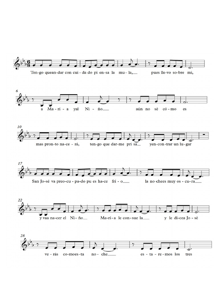 La Mula-Villancico-Melodiayletra | PDF