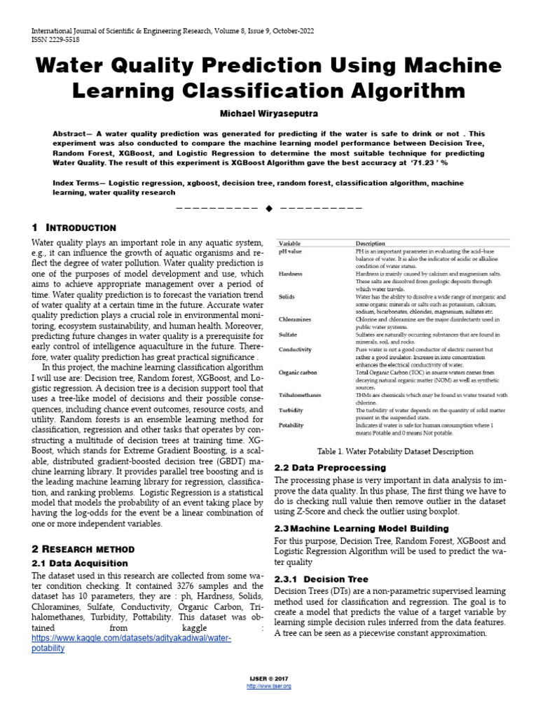 Waterquality | PDF | Logistic Regression | Regression Analysis