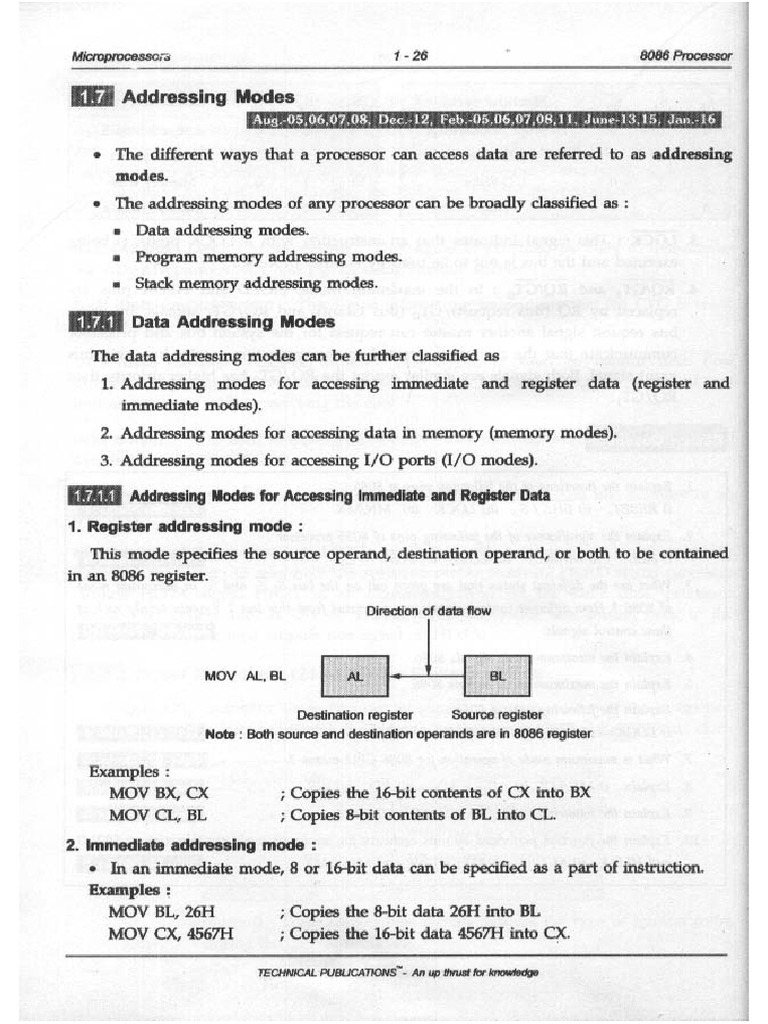 Addressing Modes of 8086 | PDF