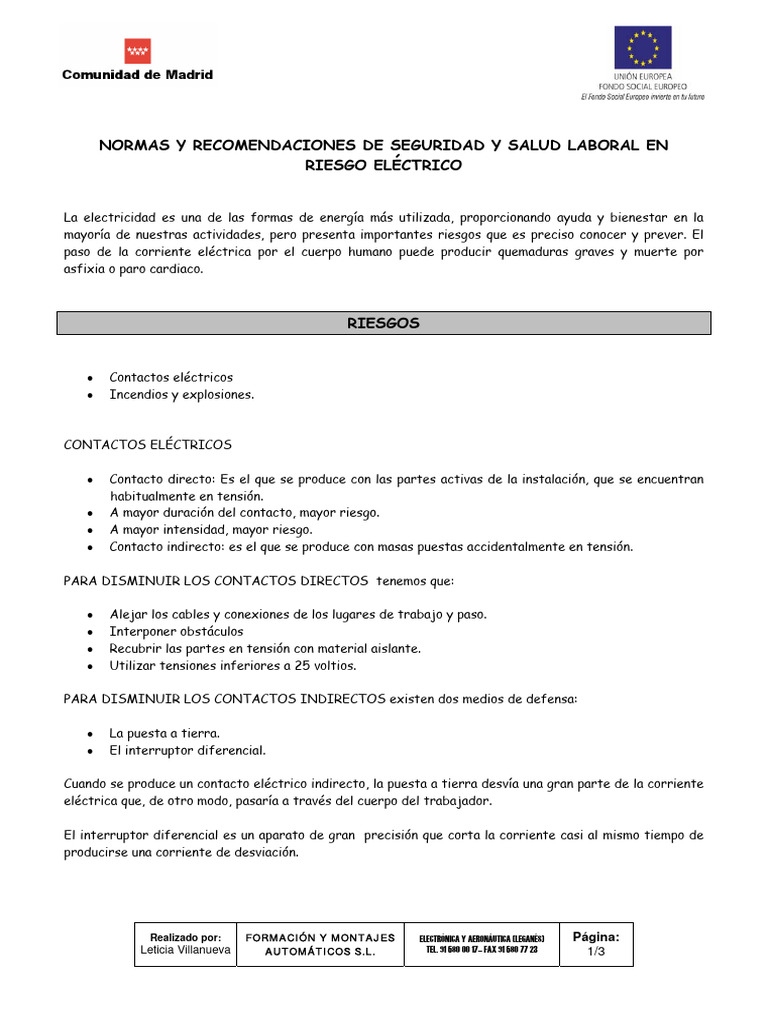Riesgos Electricos Pdf Corriente Eléctrica Aislador Electricidad