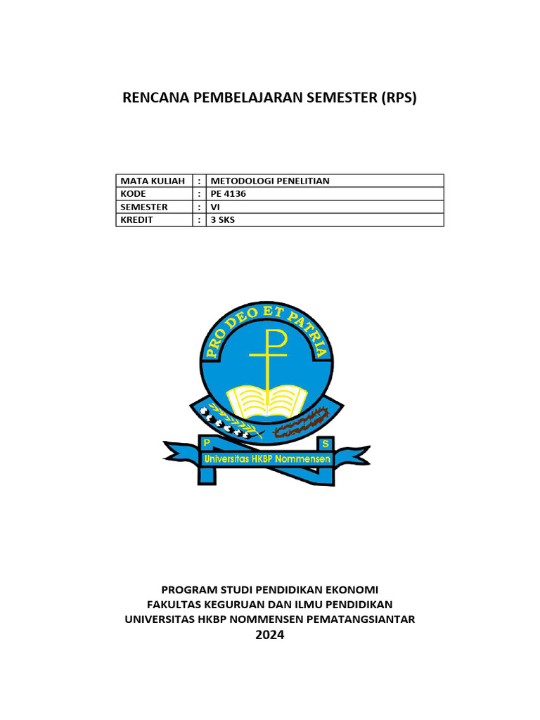 RPS Metodologi Penelitian | PDF | Seni | Sains & Matematika