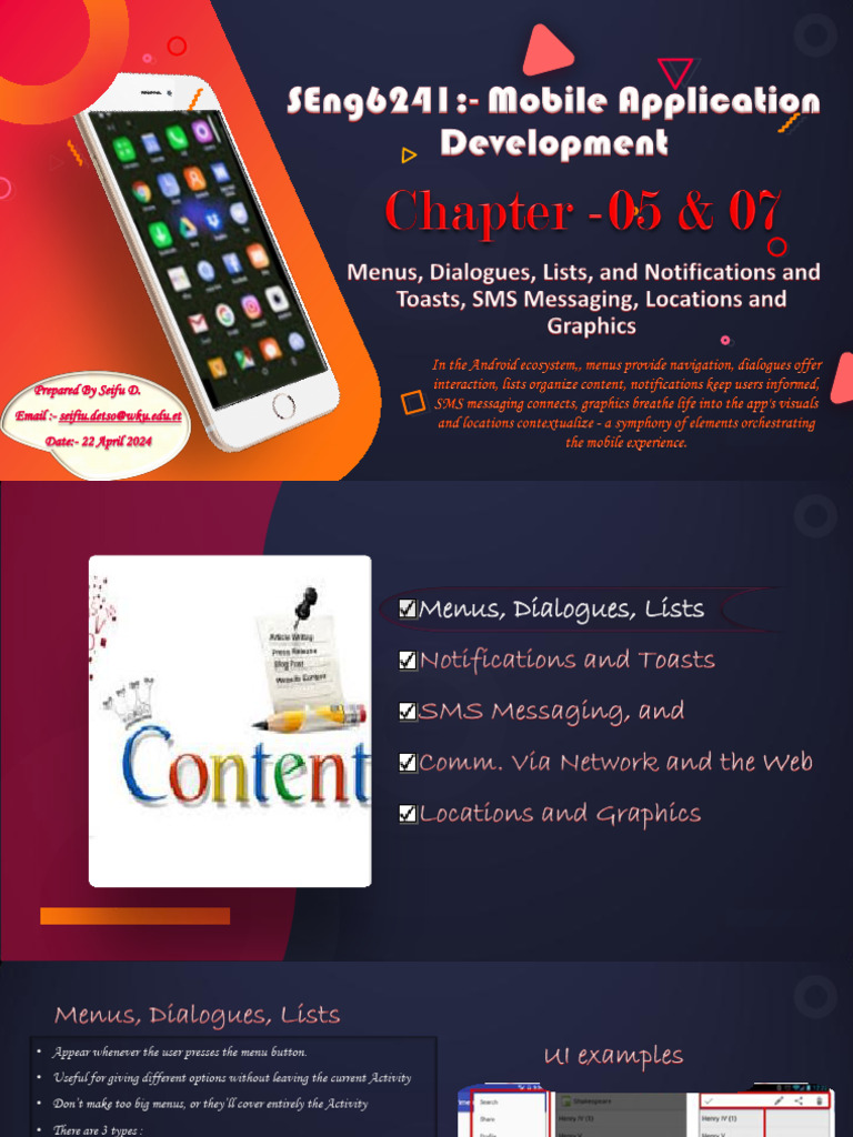 Android Menus and Dialogs Guide | PDF | Menu (Computing) | Method ...