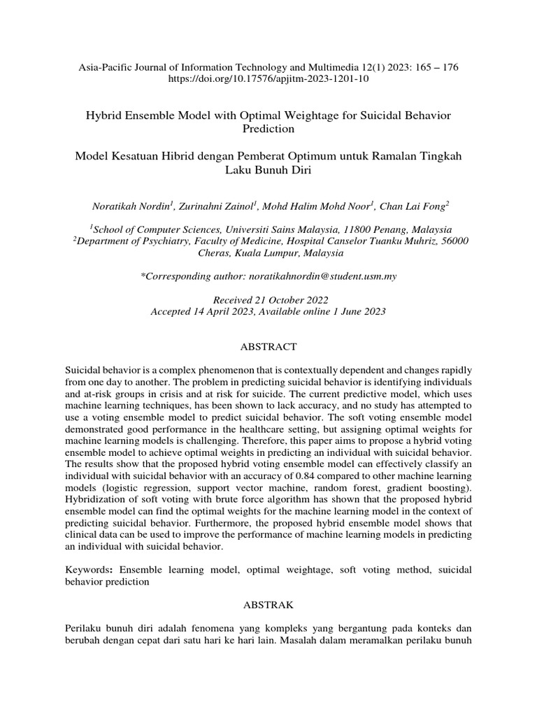 Nordin 2023 | PDF | Statistical Classification | Support Vector Machine