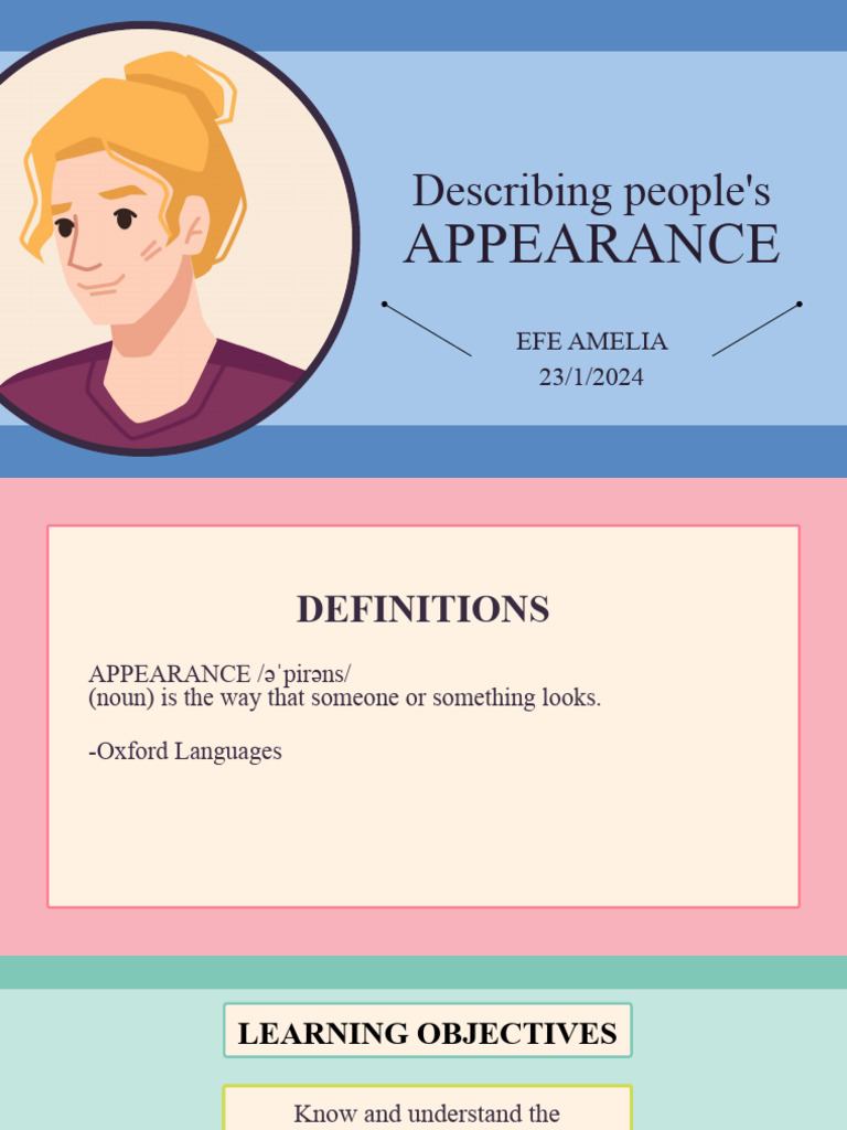 Appearance - EFE Amelia | PDF | Vocabulary | Human Communication