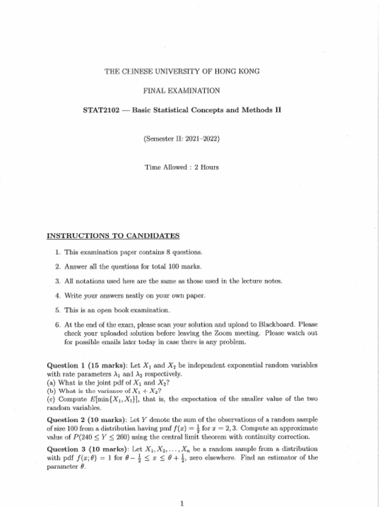 Stat2102 2 | PDF