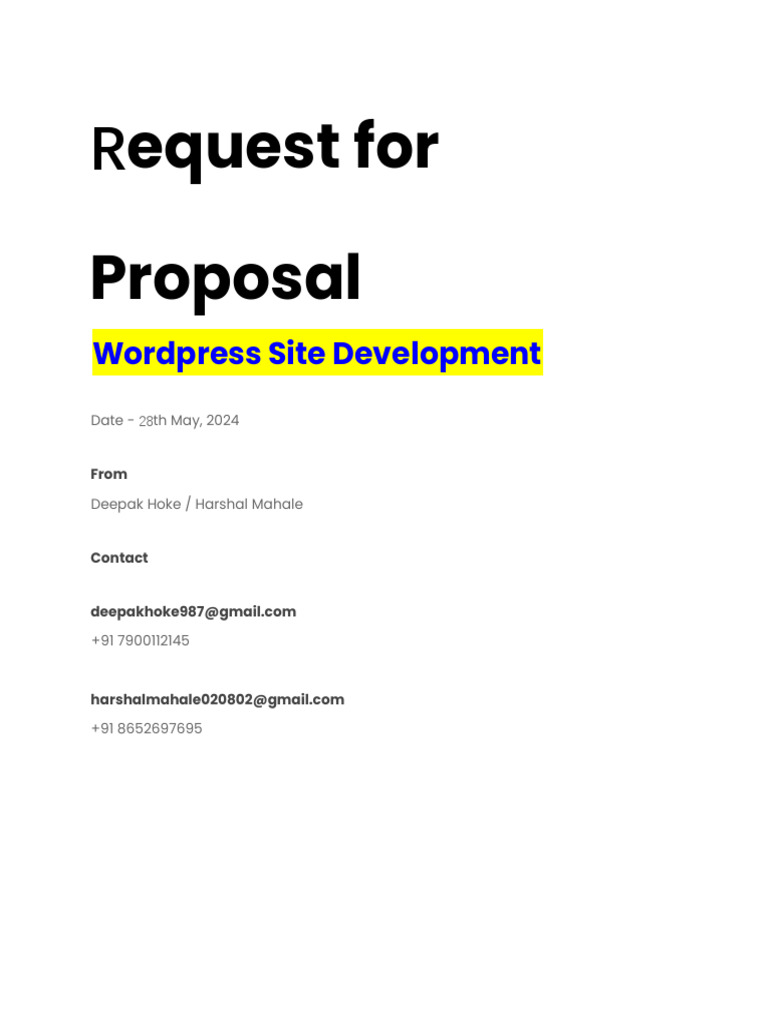 Wordpress Site Development Proposal | PDF | Web Design | Word Press