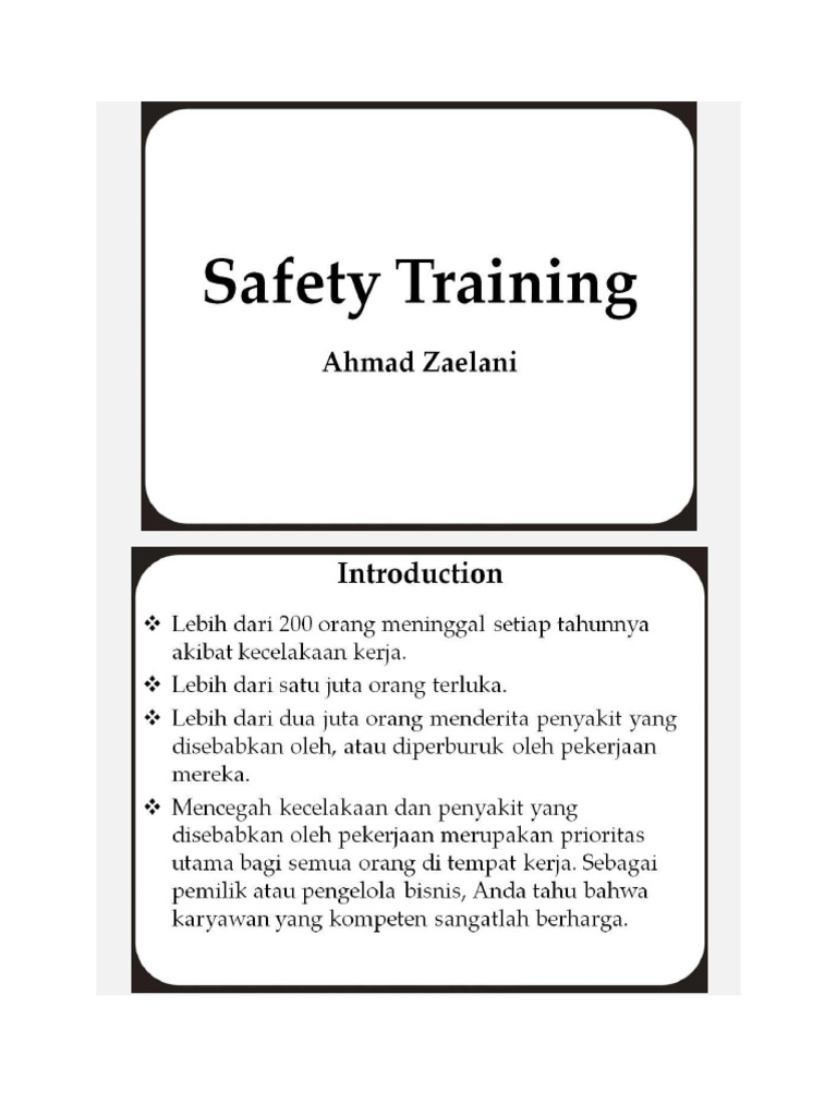 Safety Training | PDF