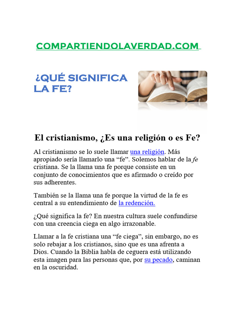 ¿Qué Significa La Fe | PDF | Fe | Verdad