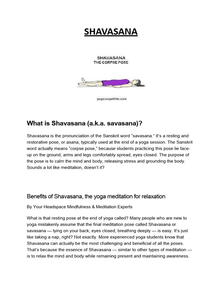 Shava Sana | PDF | Meditation | Yoga