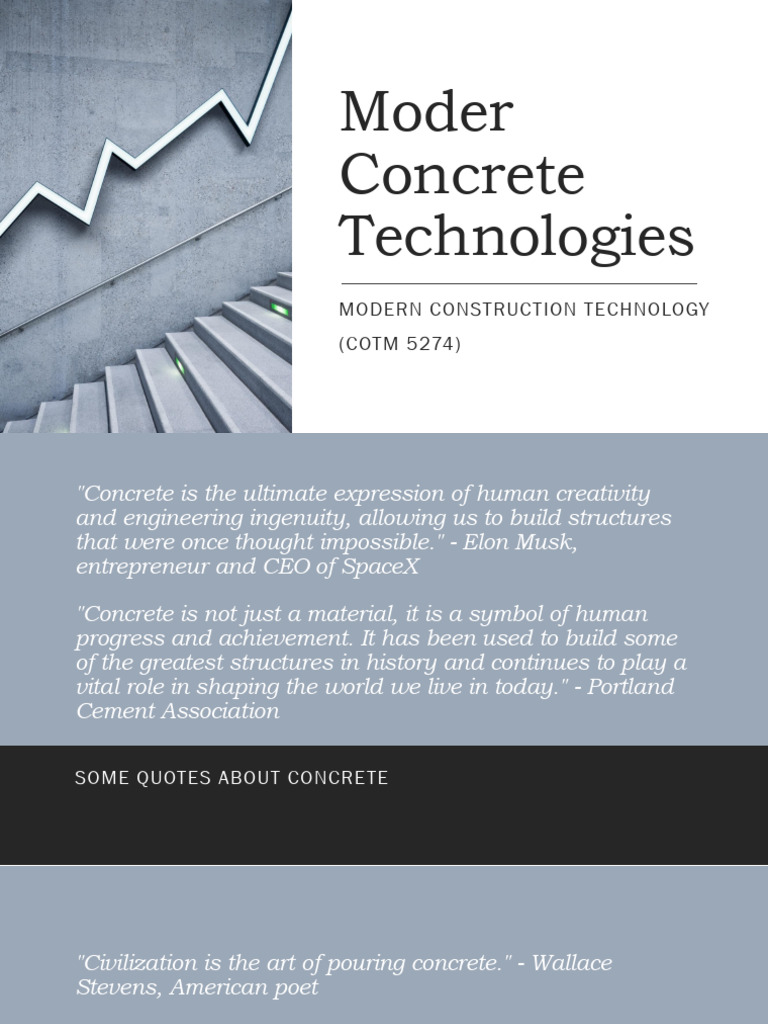 # 01 - Moder Concrete Technologies - Concrete | PDF | Concrete | Cement