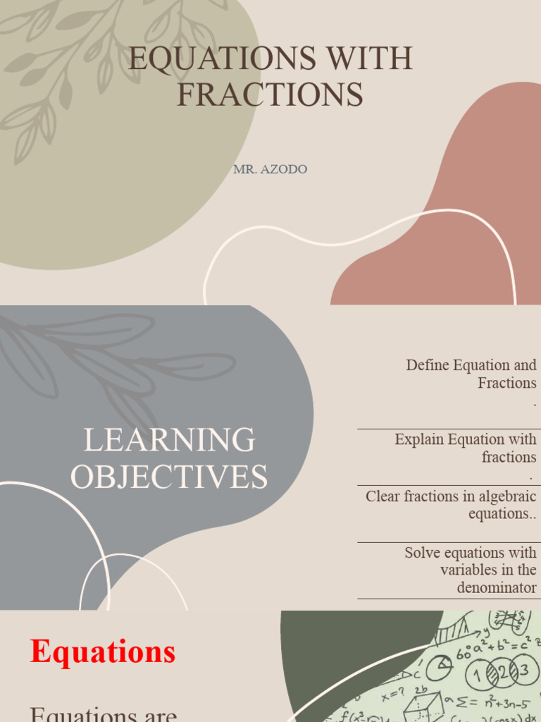 Equations With Fractions | PDF