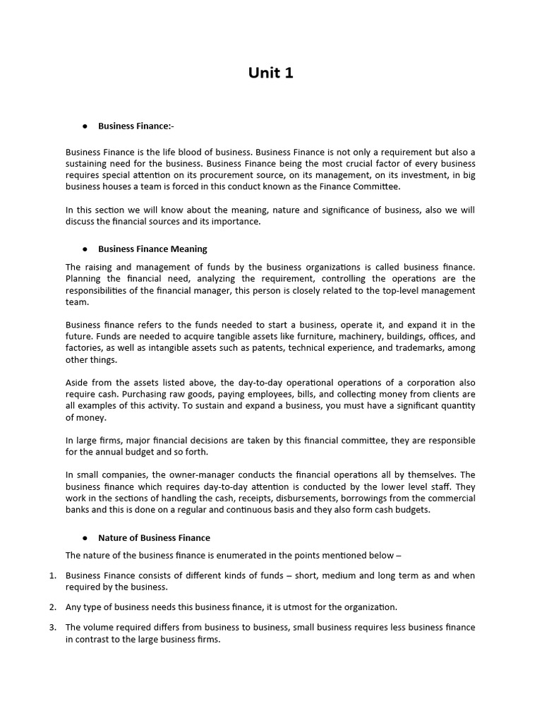 Financial Management Unit 1 | PDF | Dividend | Investing