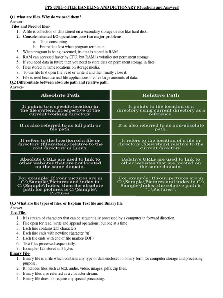 Unit 6 Question and Answer | PDF | Computer File | Computer Data Storage