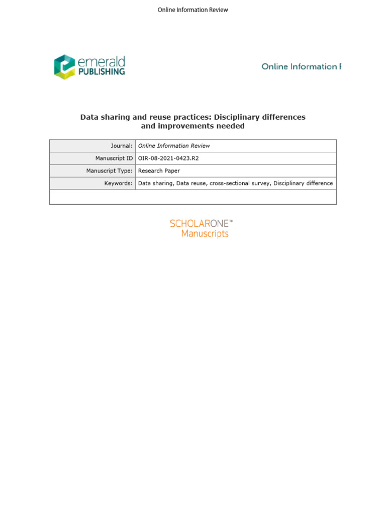 2023 Khan Thelwall Kousha Data Sharing and Reuse Disciplinary ...