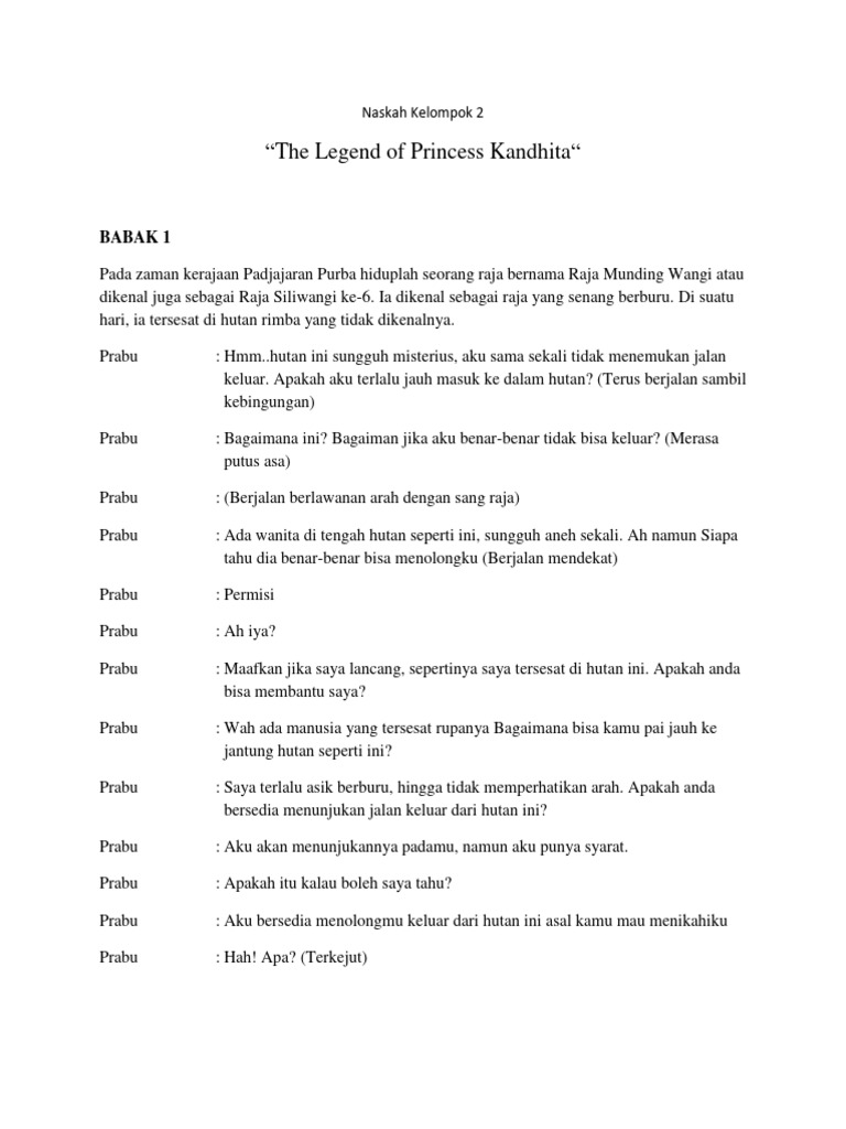 Teater Putri Kandita Versi Bahasa Indonesia | PDF