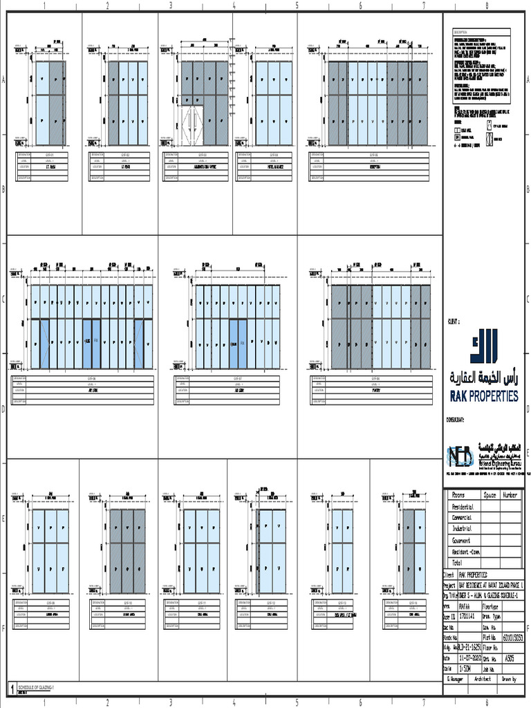 A0 - A505 - Tower 5-Glazing Schedule-1 Rev.01 | PDF