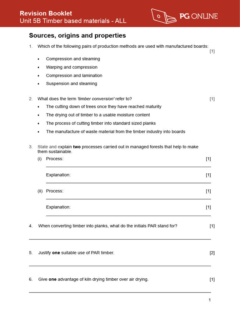 8552 Unit 5B Homework ALL | PDF | Lumber | Secondary Sector Of The Economy