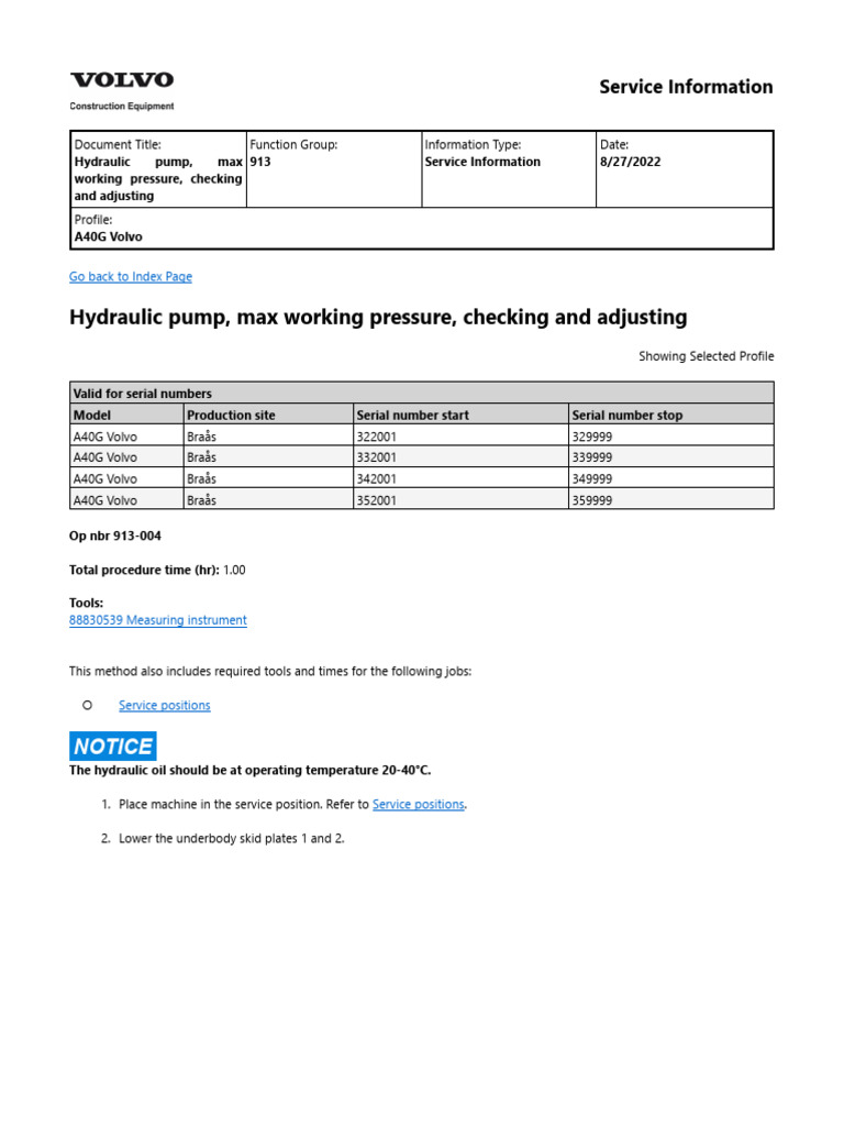 913_Max Working Pressure, Checking & Adjusting | Download Free PDF | Pump | Instrumentation