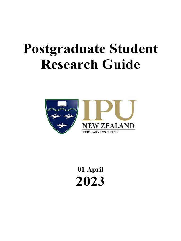IPU New Zealand Postgraduate Student Research Guide - April 2023 | PDF ...