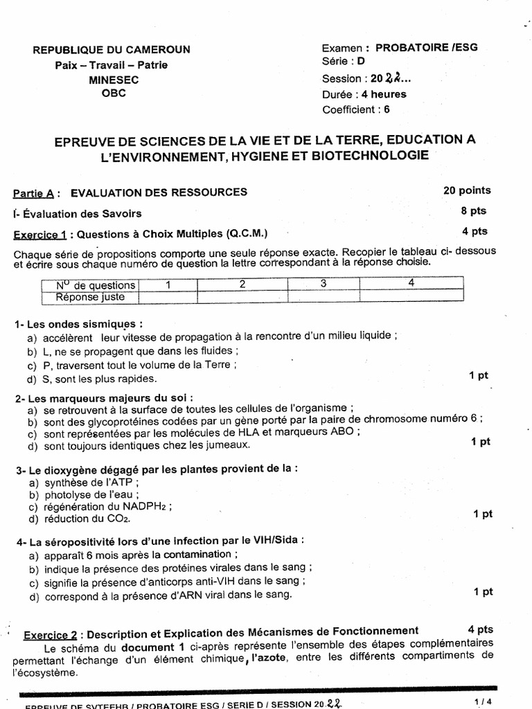 Proba D SVTEEHB 2022 | PDF