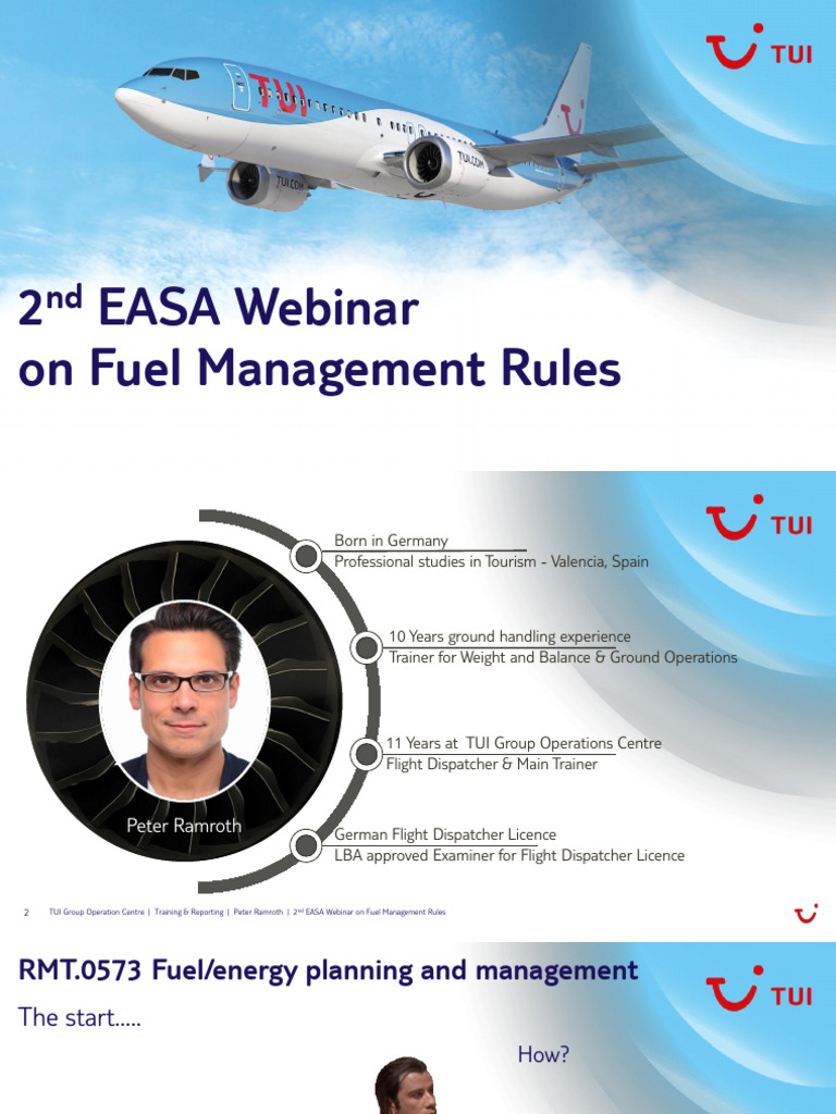 2nd EASA Fuel Webinar - TUI GOC | PDF | Aviation | Aviation Safety