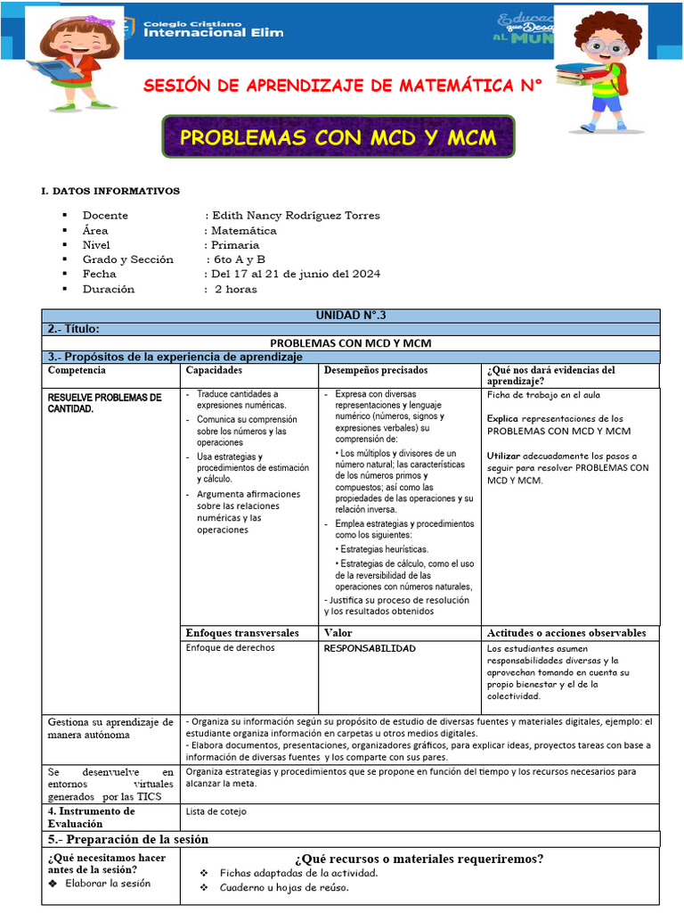SESIÓN DE MATEMÁTICA 5TO | PDF | Aprendizaje | Cognición