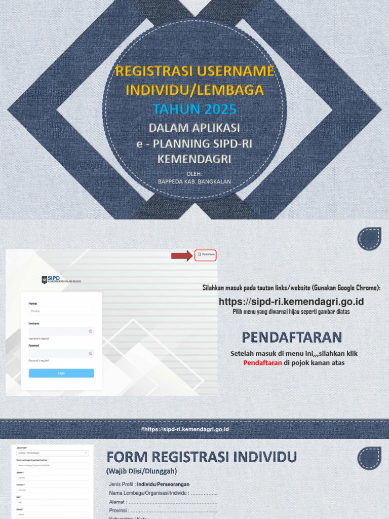 Tutorial-Registrasi User Individu Atau Lembaga Di SIPD RI | PDF