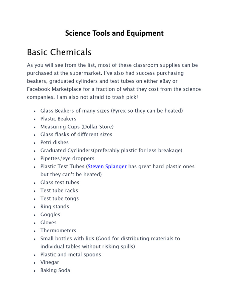 Science Tools and Equipment | PDF | Flashlight | Electricity