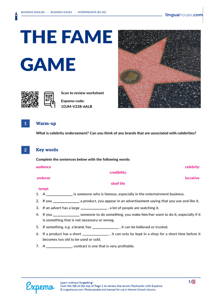 The Fame Game British English Student | PDF | Celebrity | Brand