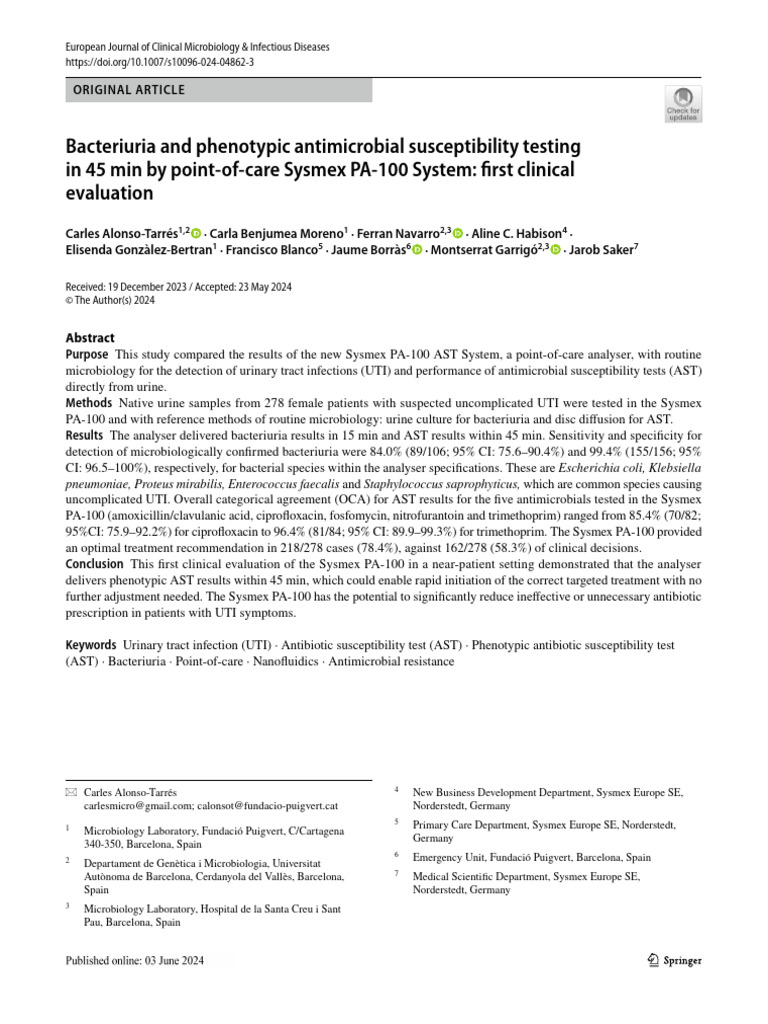 Bacteriuria And Phenotypic Antimicrobial Susceptibility Testing In 45