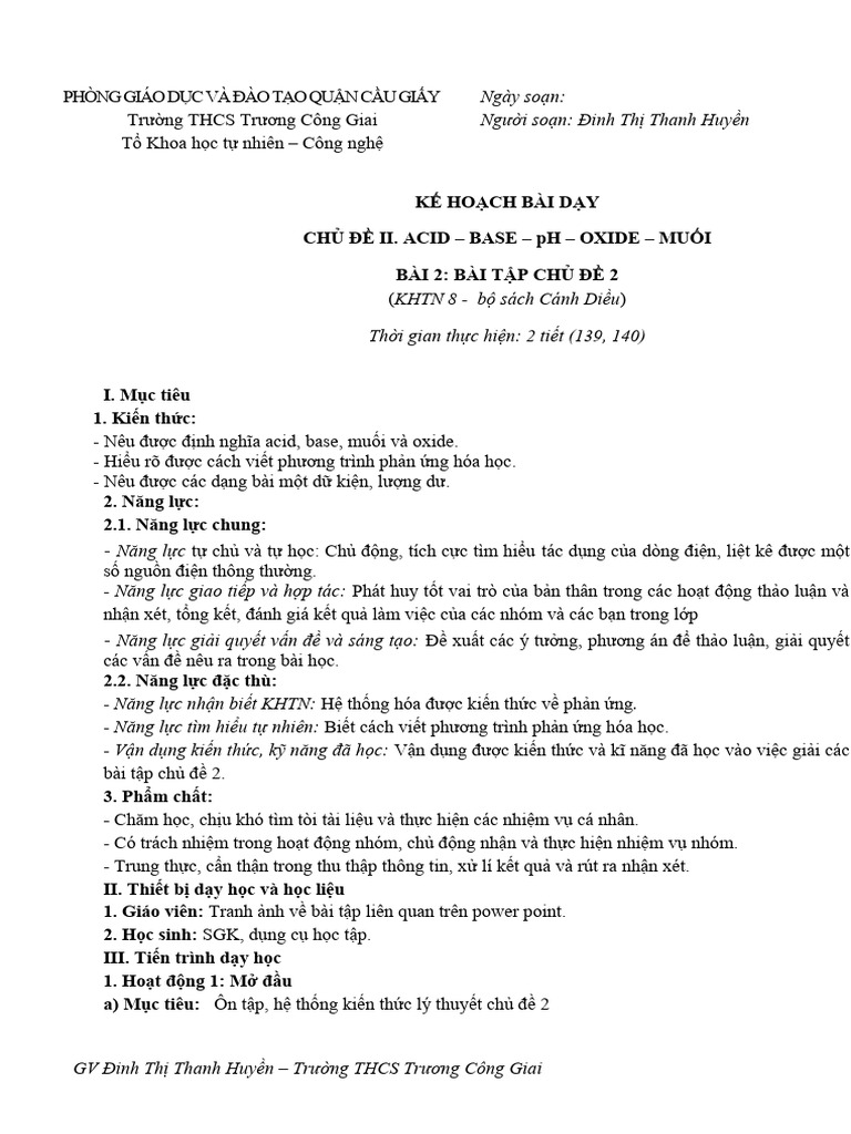 KHTN 8 Bai Tap Chu de 5 | PDF