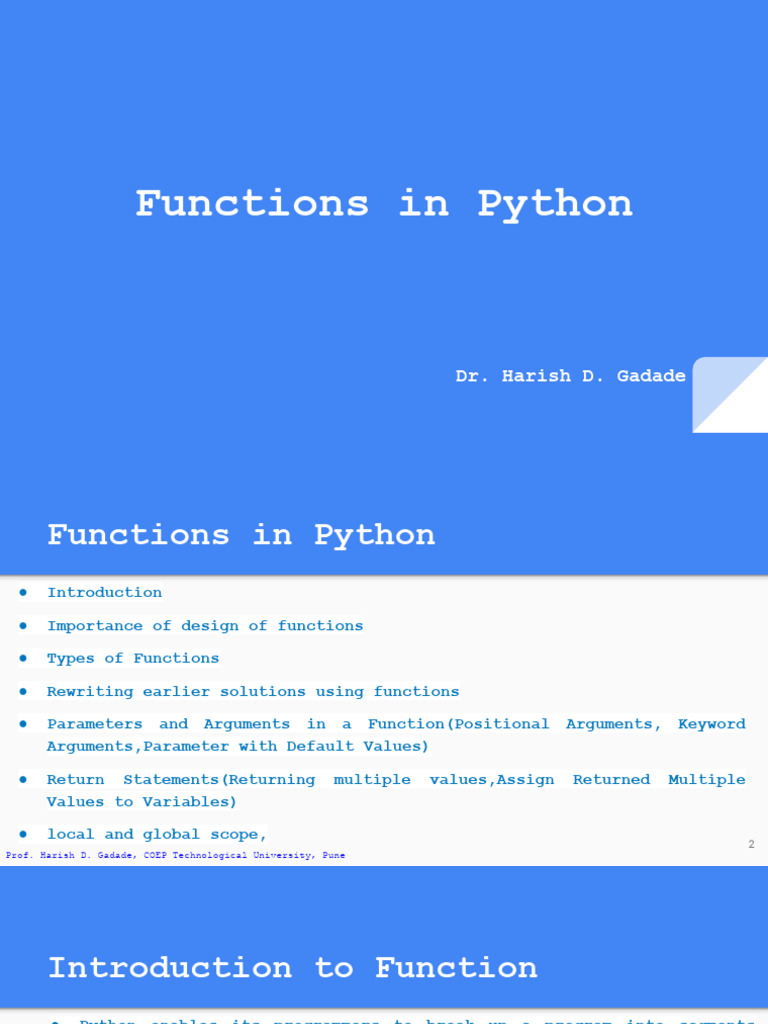 Lect 01 Functions Pdf Parameter Computer Programming Computer Programming 