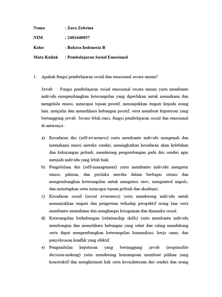Pentingnya Pembelajaran SEL | PDF | Pengembangan Diri | Sains & Matematika