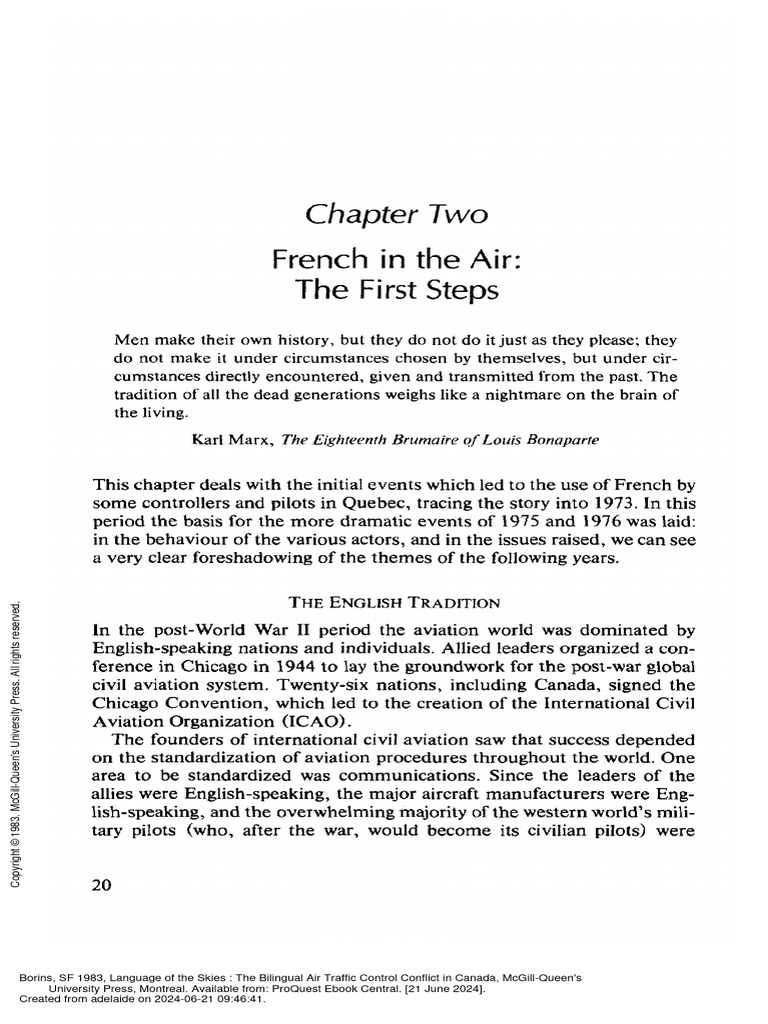 Language of The Skies The Bilingual Air Traffic Co... - (2. French in The Air The First Steps ...